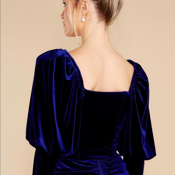 Red Dress Boutique | Tops | Blue Velvet Top With Embellishments | Poshmark